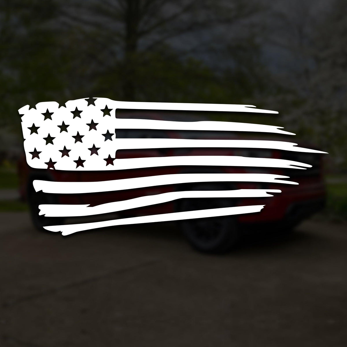 American Flag Worn Vinyl Decal - USA – Quantum Pro Shop